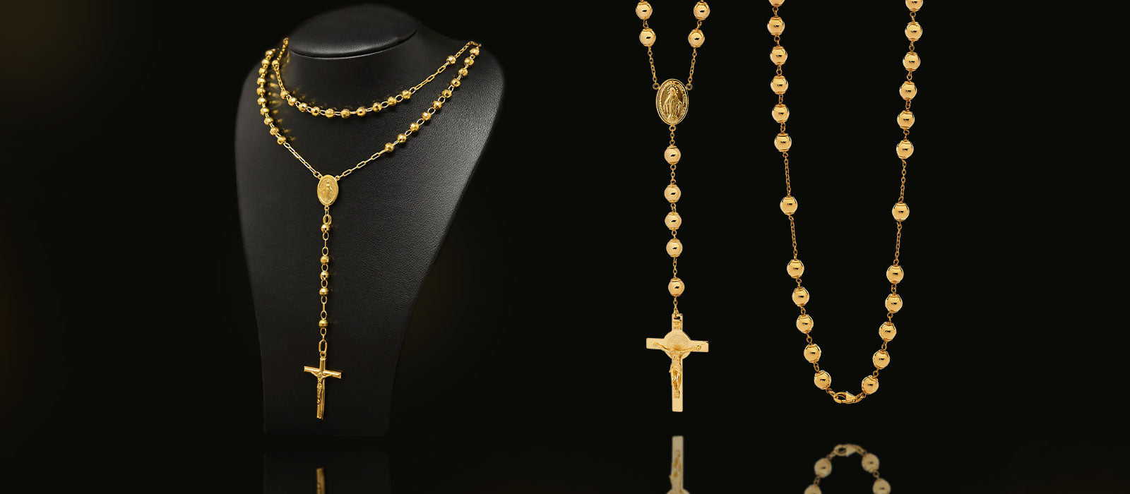 Buy Gold Rosary Necklaces in 10k & 14k Gold | Jawa Jewelers