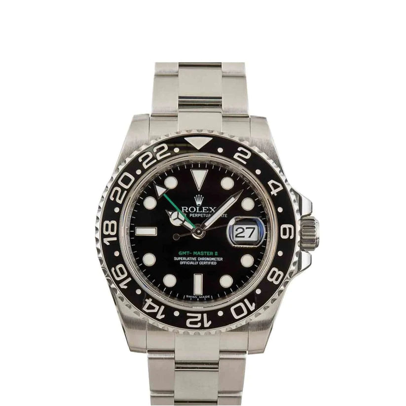 Rolex GMT-Master II 40mm Black Dial Oyster Steel Watch 116710