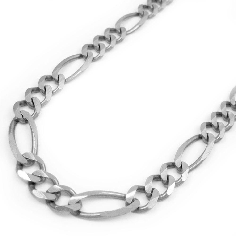 Figaro link chain white gold store