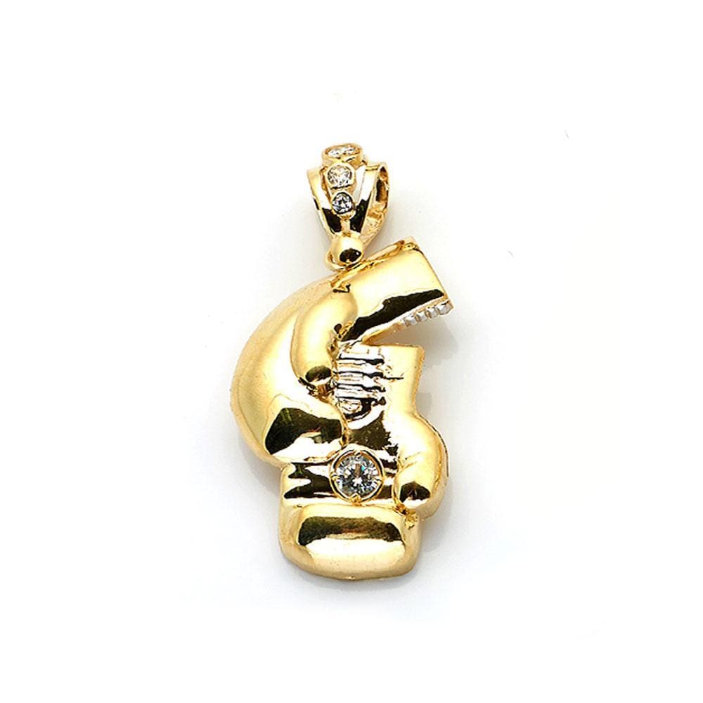 10K Yellow Gold 10K Yellow Gold Fashion Boxing Gloves Pendant - Jawa ...