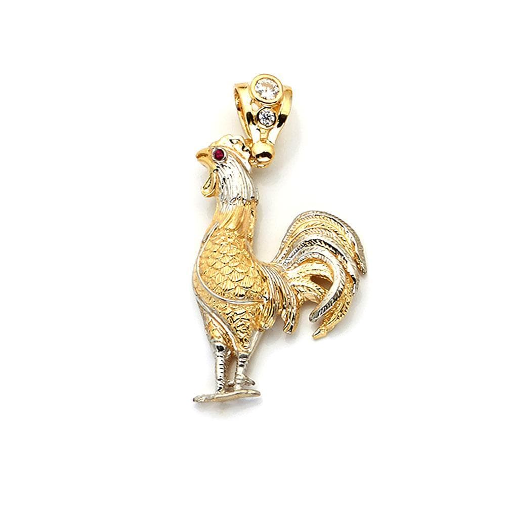 10K Yellow Gold Rooster Fashion Pendant - Jawa Jewelers